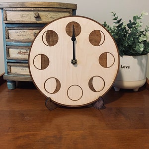 Moon Phase Clock- Moon Clock- Mantel Clock- Lunar Phase Wall Clock ...