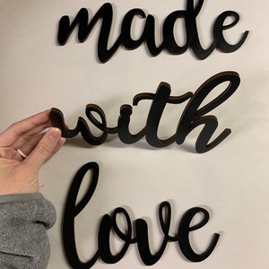 Made With Love Sign- Laser Cut Made With Love Wording- Kitchen Sign - Etsy