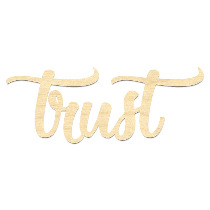 Trust Wording Sign-laser Cut Trust Sign - Etsy