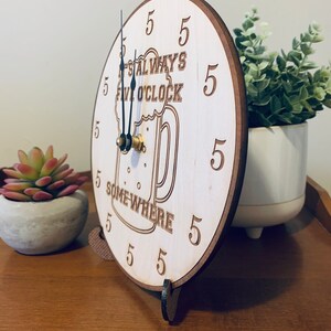 Bar Clock- Wooden Engraved Clock- It's Always Five O Clock Somewhere ...