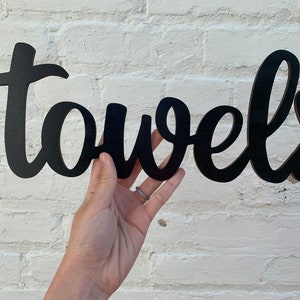 Towels Wording-laser Cut Bathroom Towels Sign - Etsy