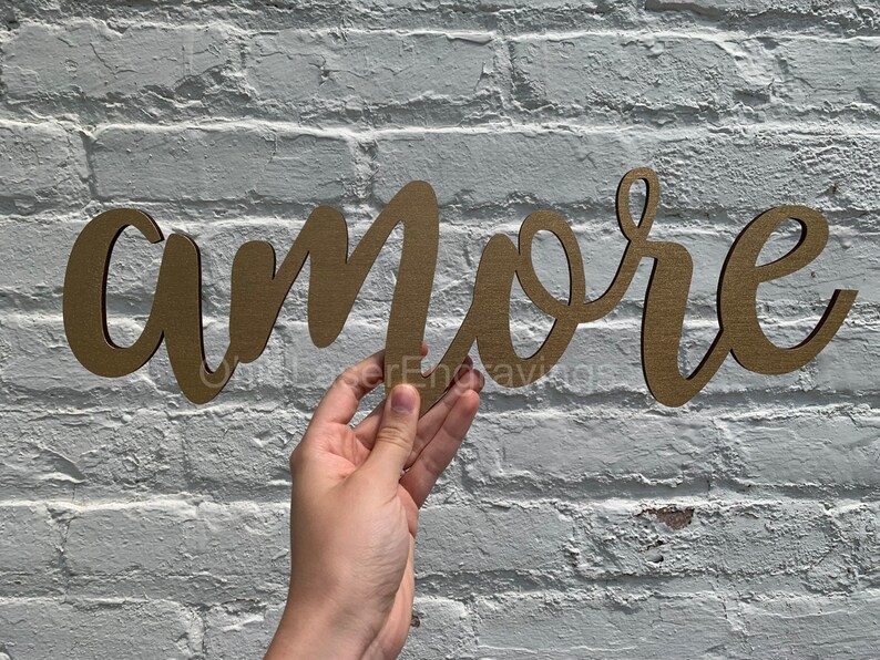 Amore Laser Cut Sign- Italian Love Wording - Etsy