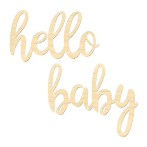 Hello Baby Hello Baby Laser Cut Script Wording - Etsy