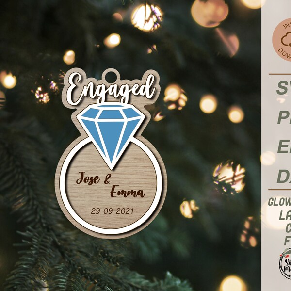 Engagement Ornament Wood - Etsy