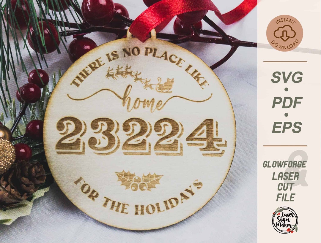 Zip Code Ornament Svg File No Place Like Home for the - Etsy