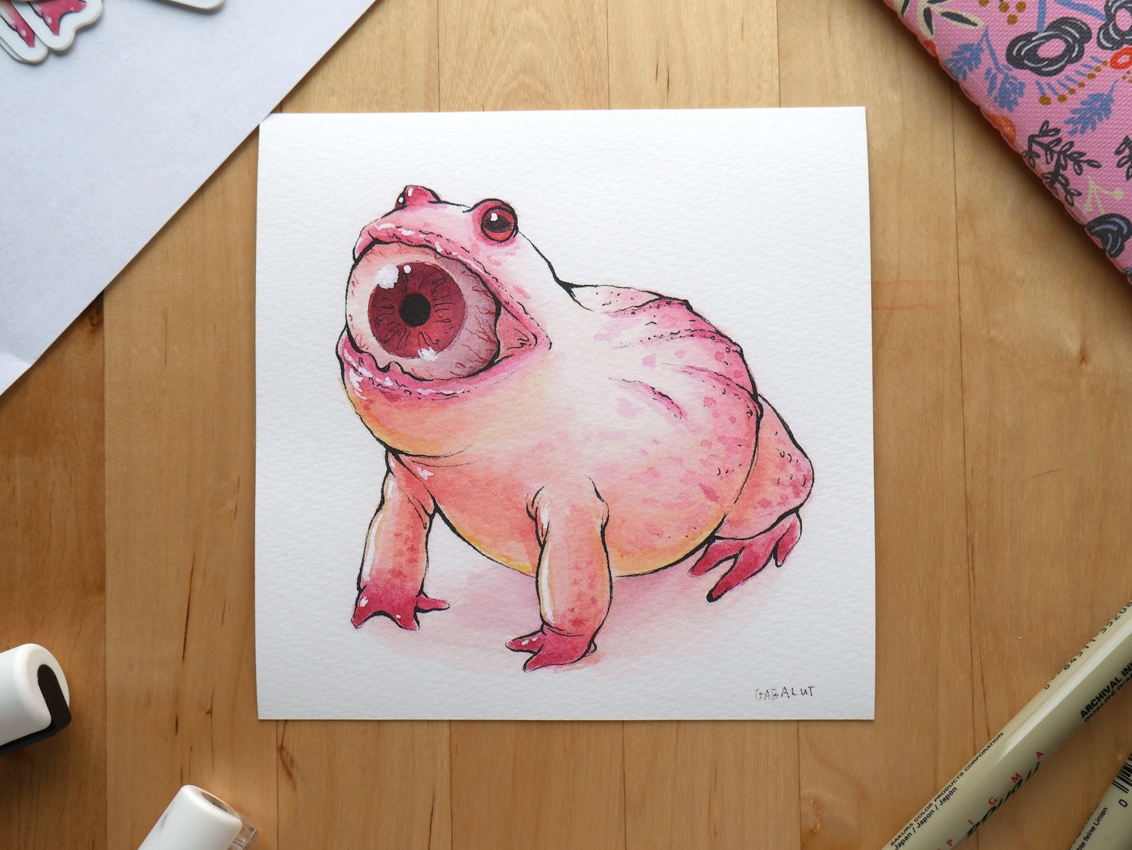 Chonky Frog chonkeye // 5x5 Mini Art Print - Etsy