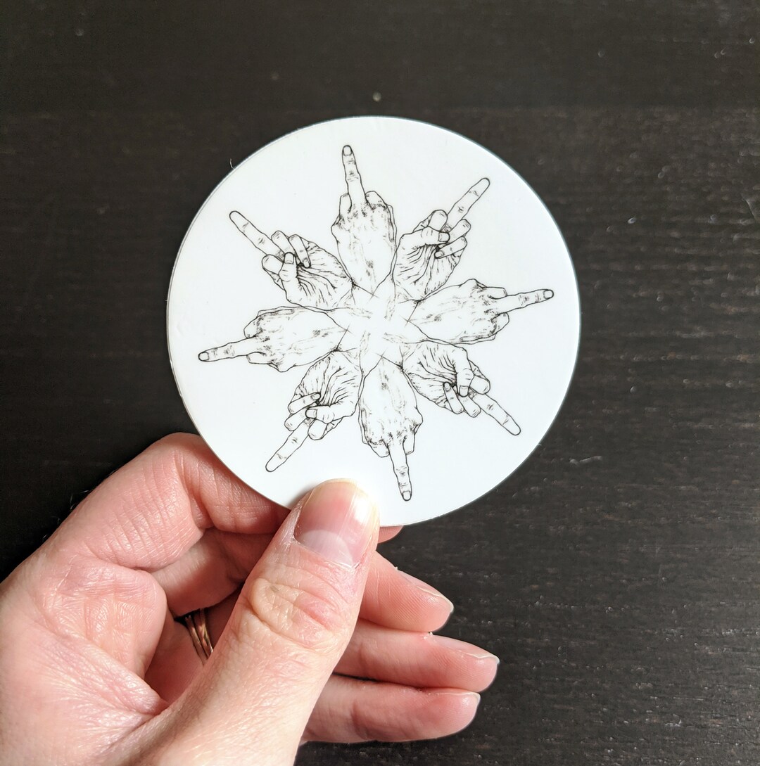 Middle Finger Circle Stickers, Vinyl 3" - Etsy