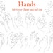 Hand Drawn Hands Vol. 1 // Vector Clip Art // High Resolution Png and ...
