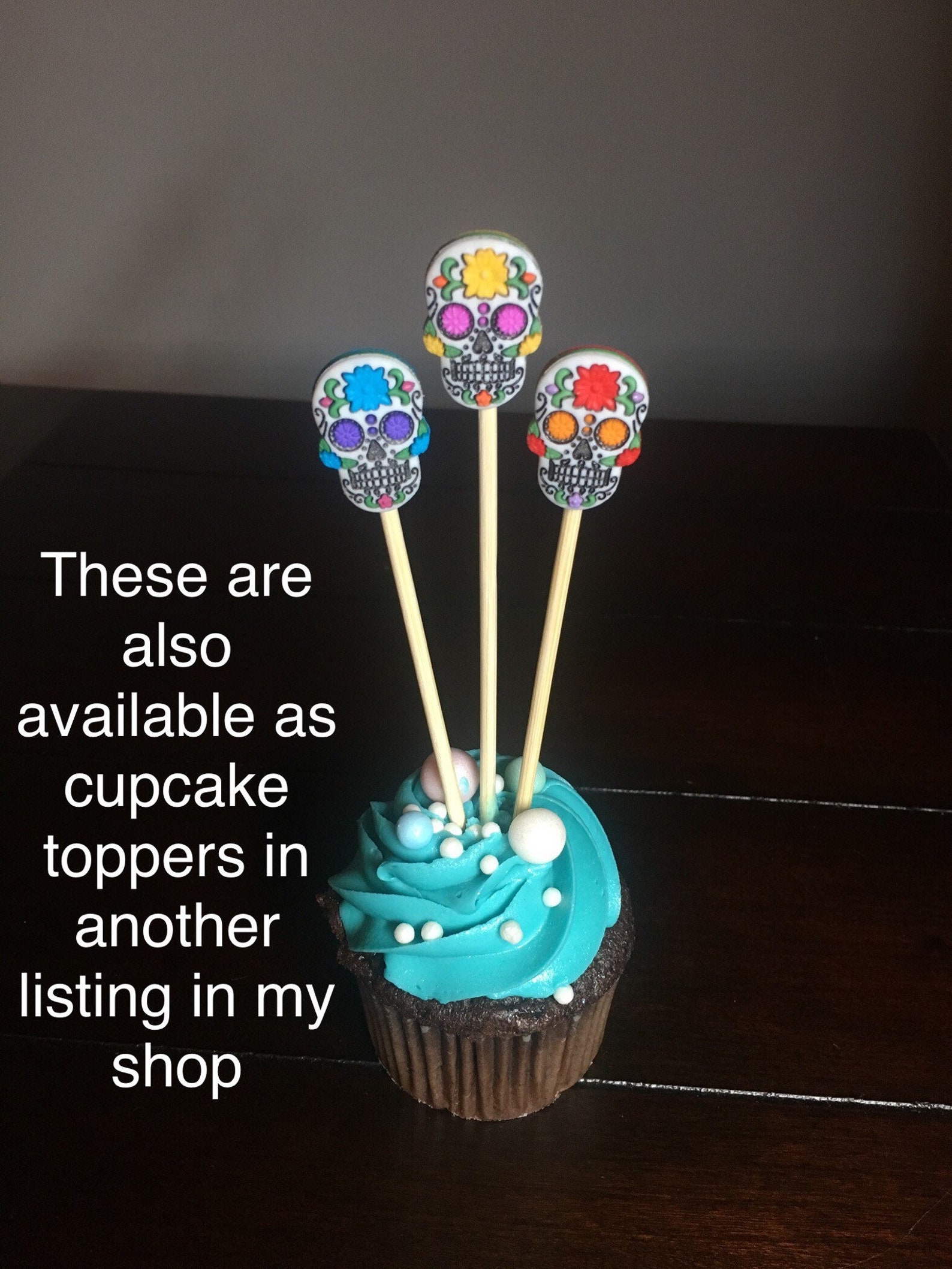 Shiny Sparkly Skull Cupcake Toppers Skulls Party Theme Decor - Etsy