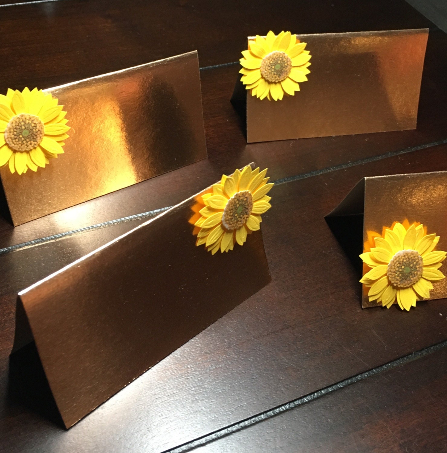 Autumn Wedding Place Cards Sunflower Fall Placecards Seat | Etsy