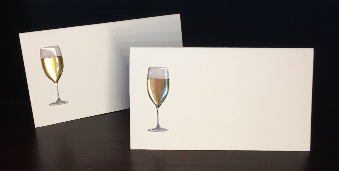 Champagne Place Cards, Placecards, Seat Cards, Name Cards, Champagne ...