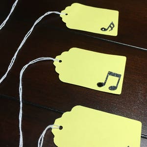 Music Tags, Music Note Gift Tags, Goodie Bag Tags, Musician Favor Tags ...