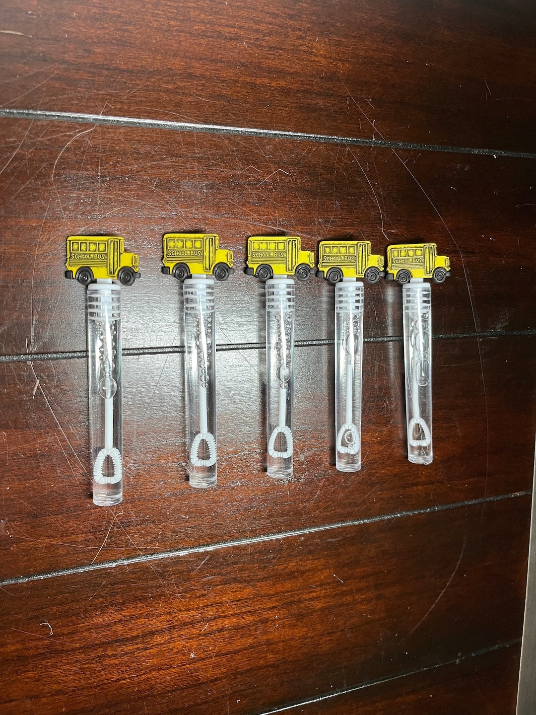 School Bus Bubble Favor Bus Bubble Tube Wand Wheels on the Bus Party ...