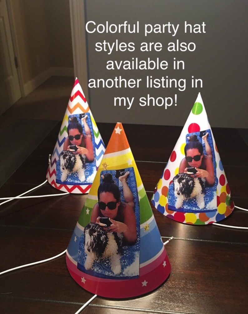 Black and White Photo Party Hats with your picture | Etsy