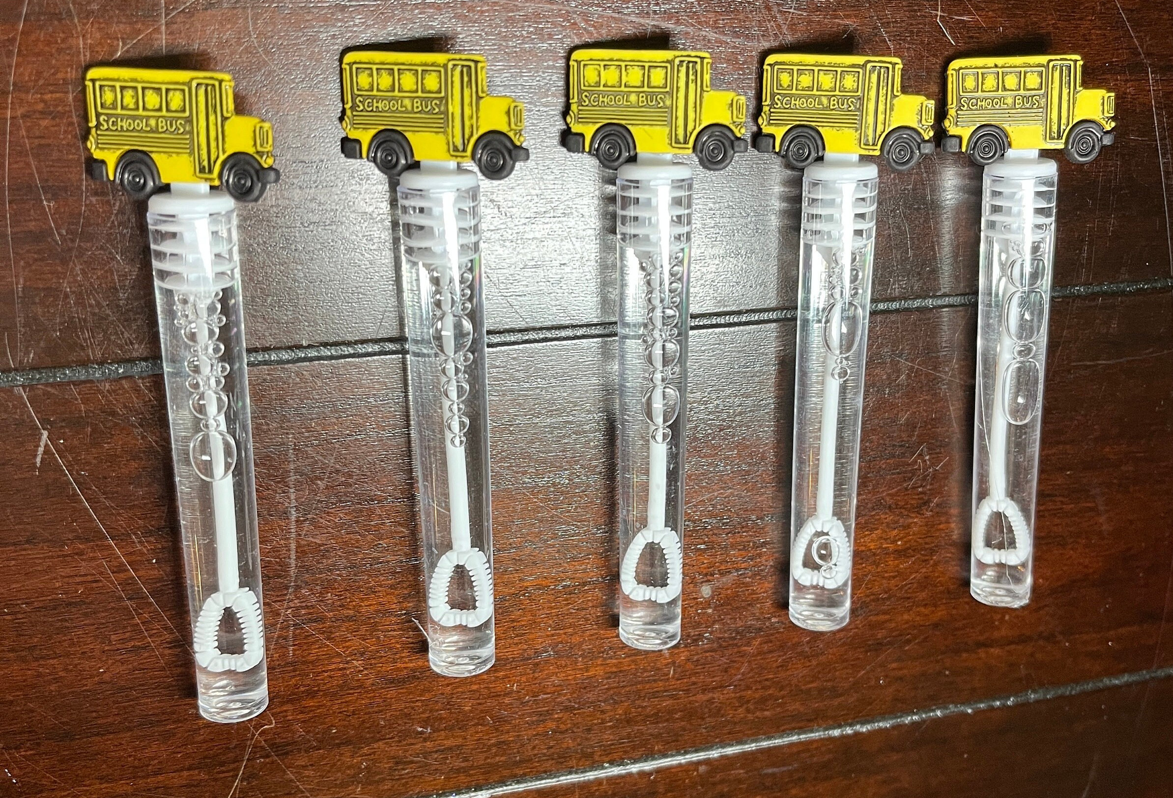 School Bus Bubble Favor Bus Bubble Tube Wand Wheels on the Bus Party ...