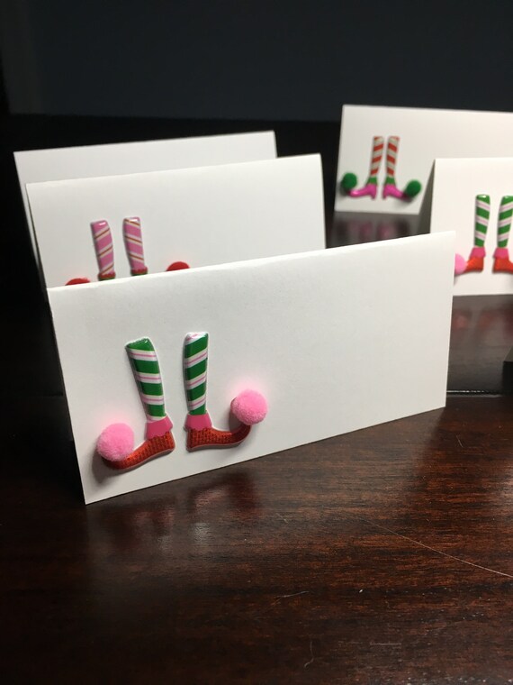 6 Elves Feet Tags Placecards Food Labels Tents Holiday Party - Etsy