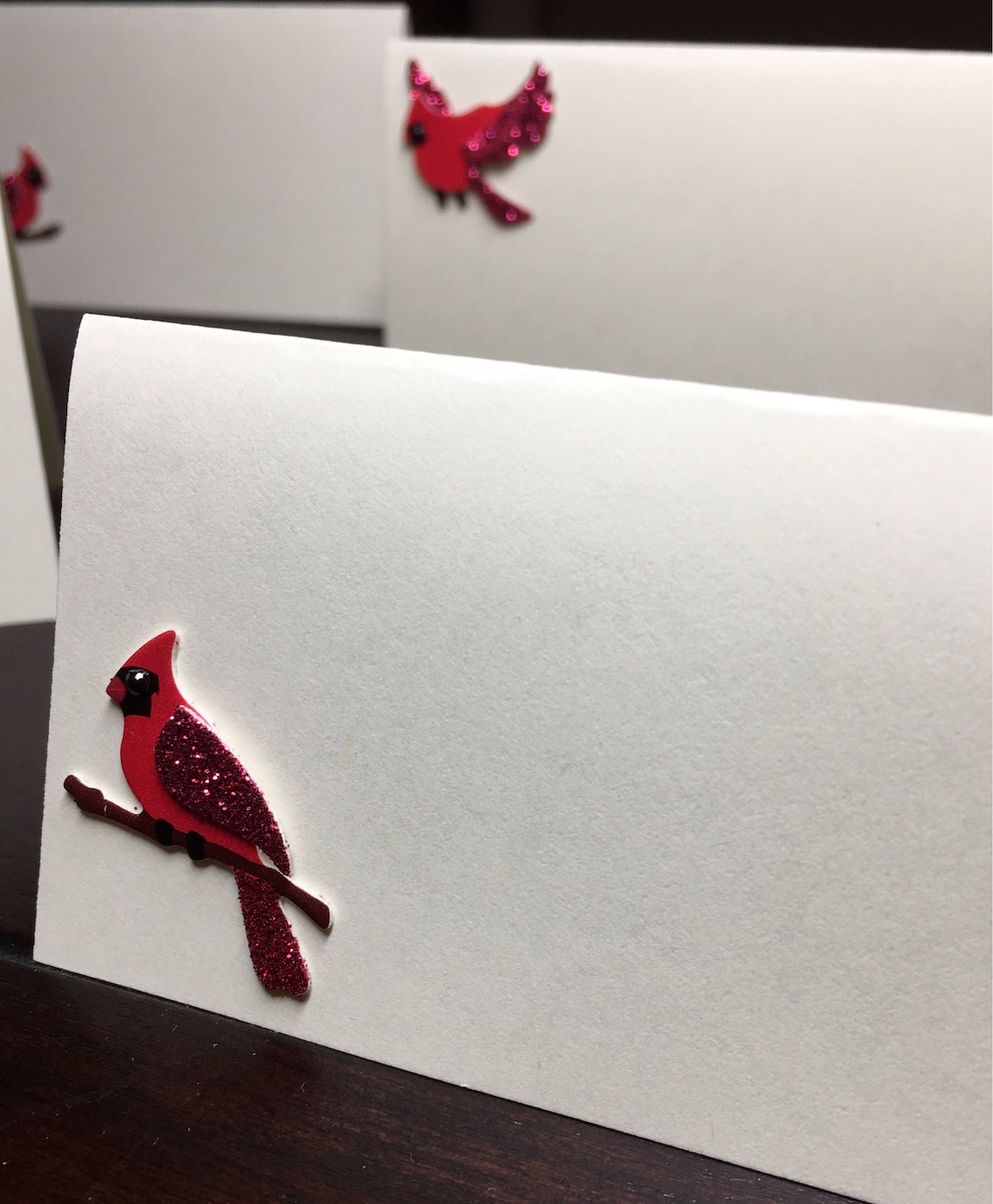 Cardinal Place Cards, Christmas Cardinal Escort Cards, Placecards, Bird ...
