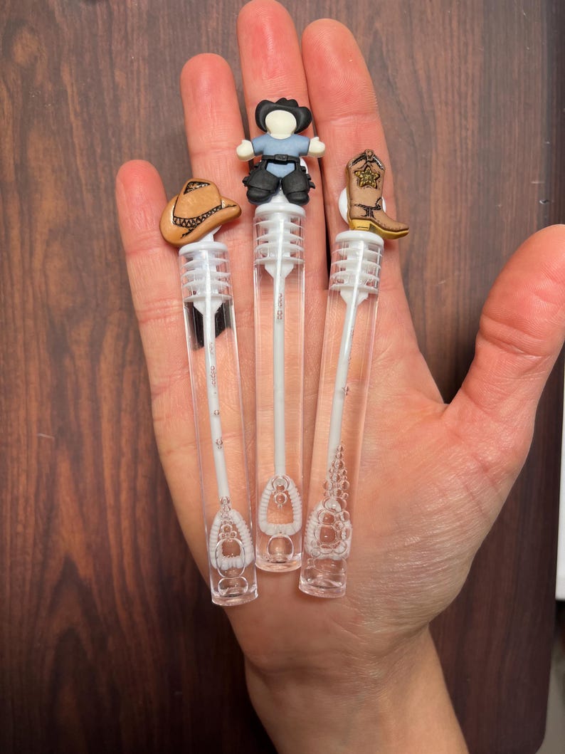 Cowboy Bubble Favor Wand Tube Country Wild West Western First Rodeo ...