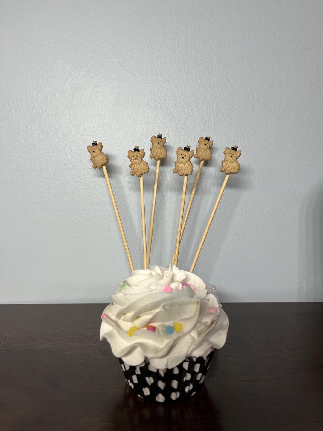 Yorkies Cupcake Cake Toppers|yorkshire Terrior Dog |girl Yorkie With ...