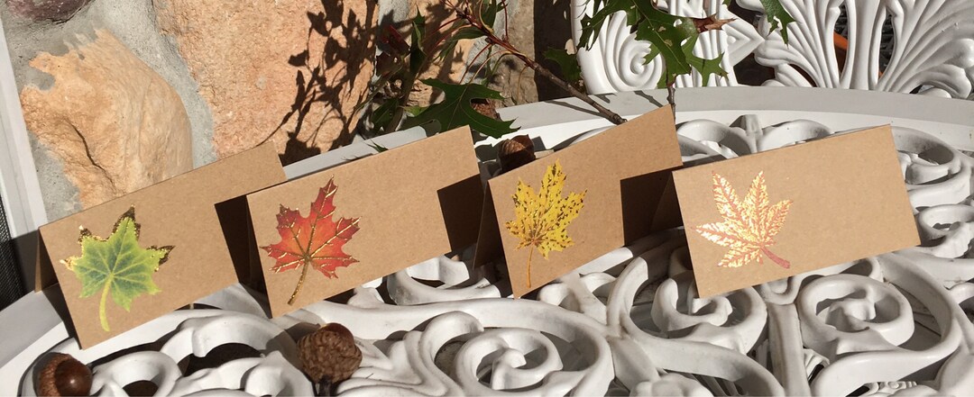 Thanksgiving Place Cards, Autumn Placecards, Fall Leaves, Fall Wedding ...