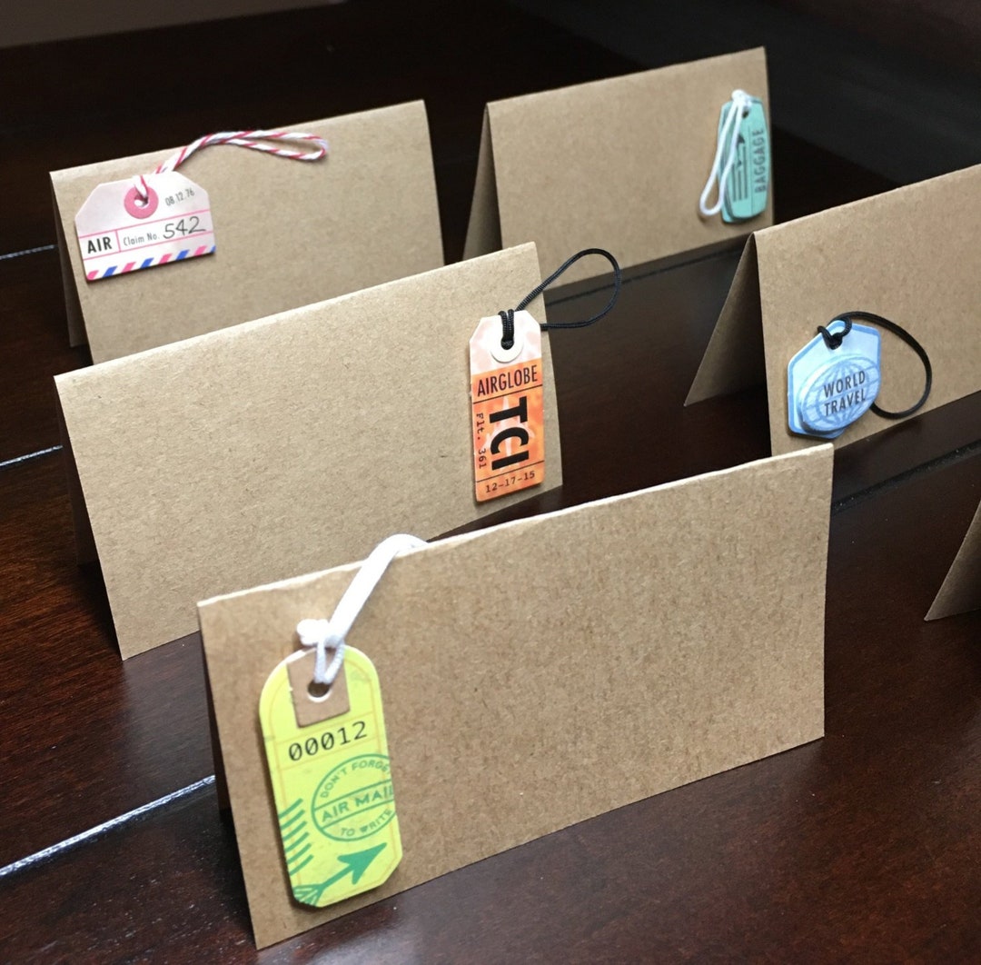 Destination Wedding Place Cards, Travel Theme Placecards, Luggage Tag ...