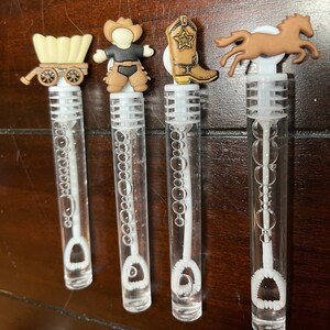 Cowboy Bubble Favor Wand Tube Country Wild West Western First Rodeo ...
