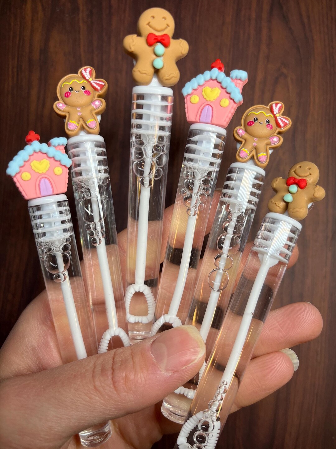 Christmas Bubble Tube Stocking Stuffer Idea Gingerbread Bubbles Wand ...