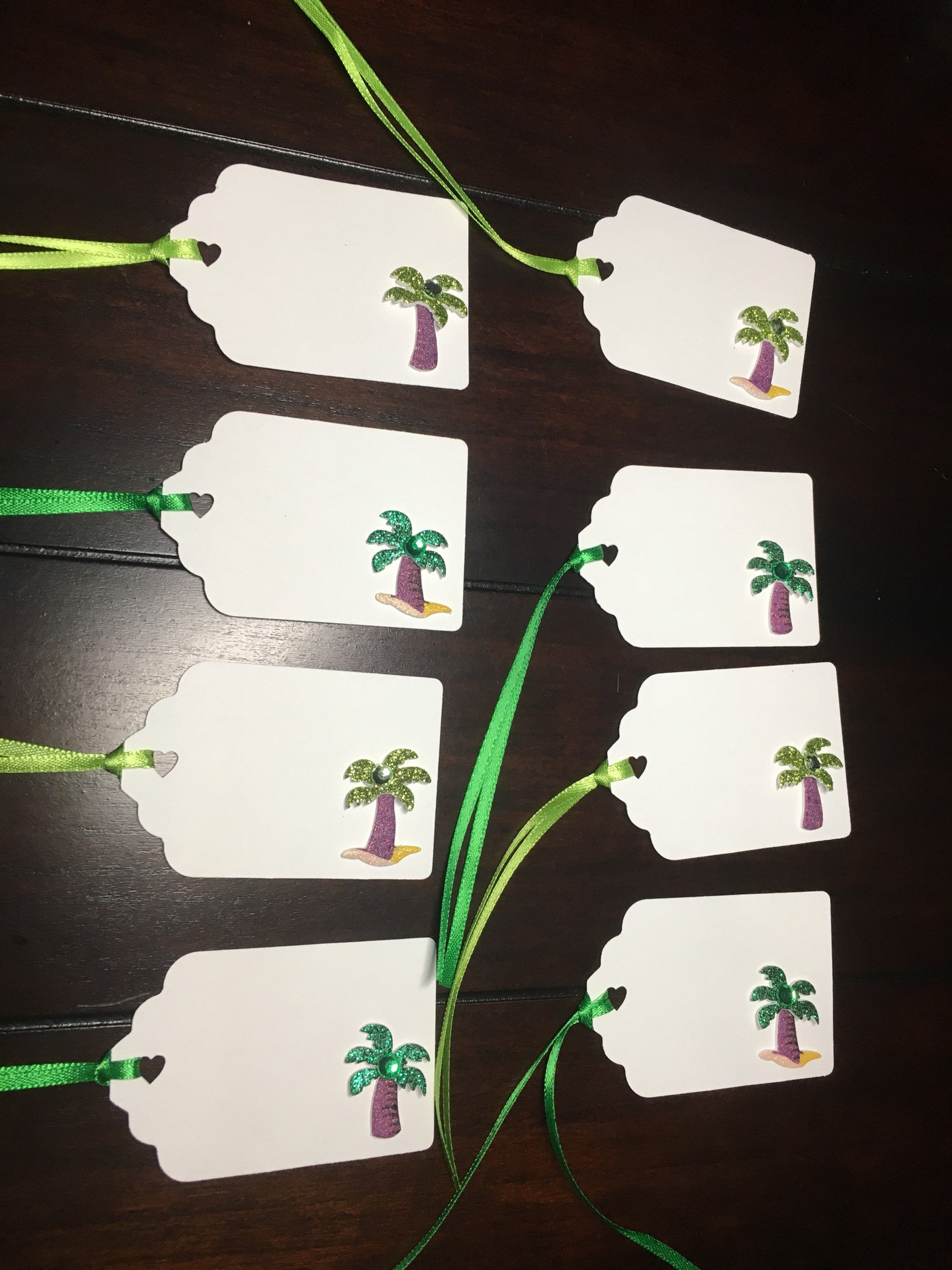 Palm tree tags Sparkly palm tree goodie bag tags favor tags | Etsy