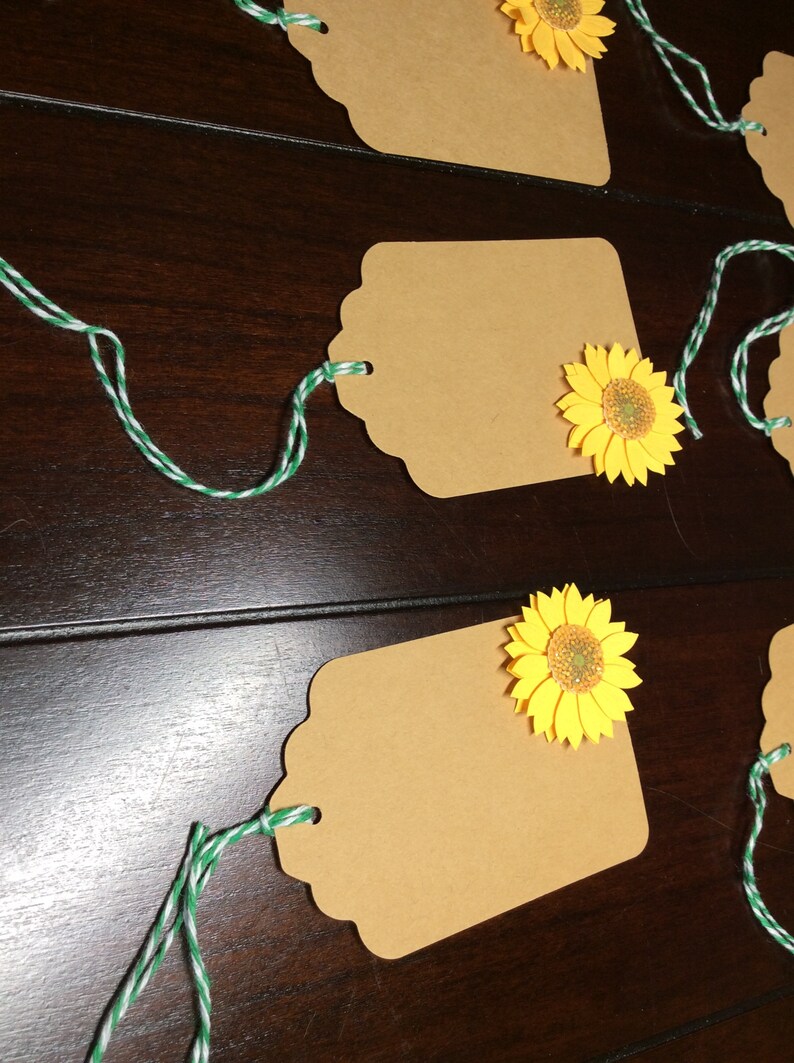 Sunflower Tags Sunflowers Favor Tags Sunflower Gift Tags | Etsy