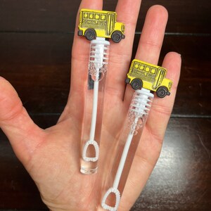 School Bus Bubble Favor Bus Bubble Tube Wand Wheels on the Bus Party ...