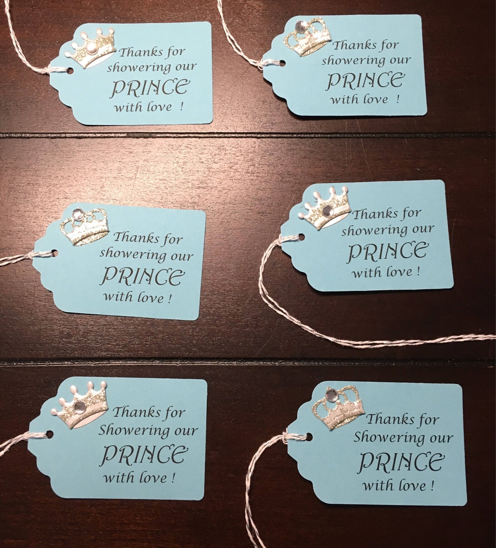 Prince Tags Prince Baby Shower Tags Silver Crown Tags - Etsy