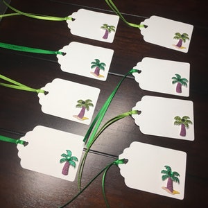 Palm Tree Tags Sparkly Palm Tree Goodie Bag Tags, Palm Beach Favor Tags ...