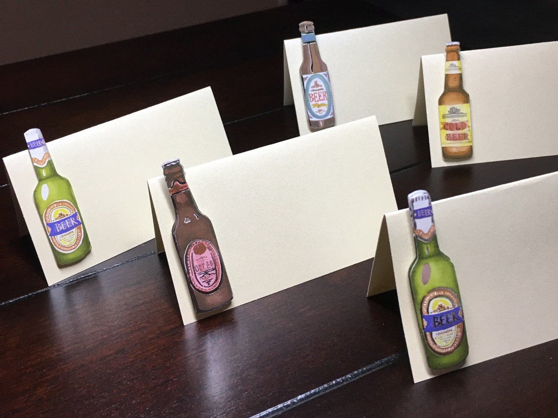 Beer Place Cards Beer Food Labels Seat Cards Manly - Etsy