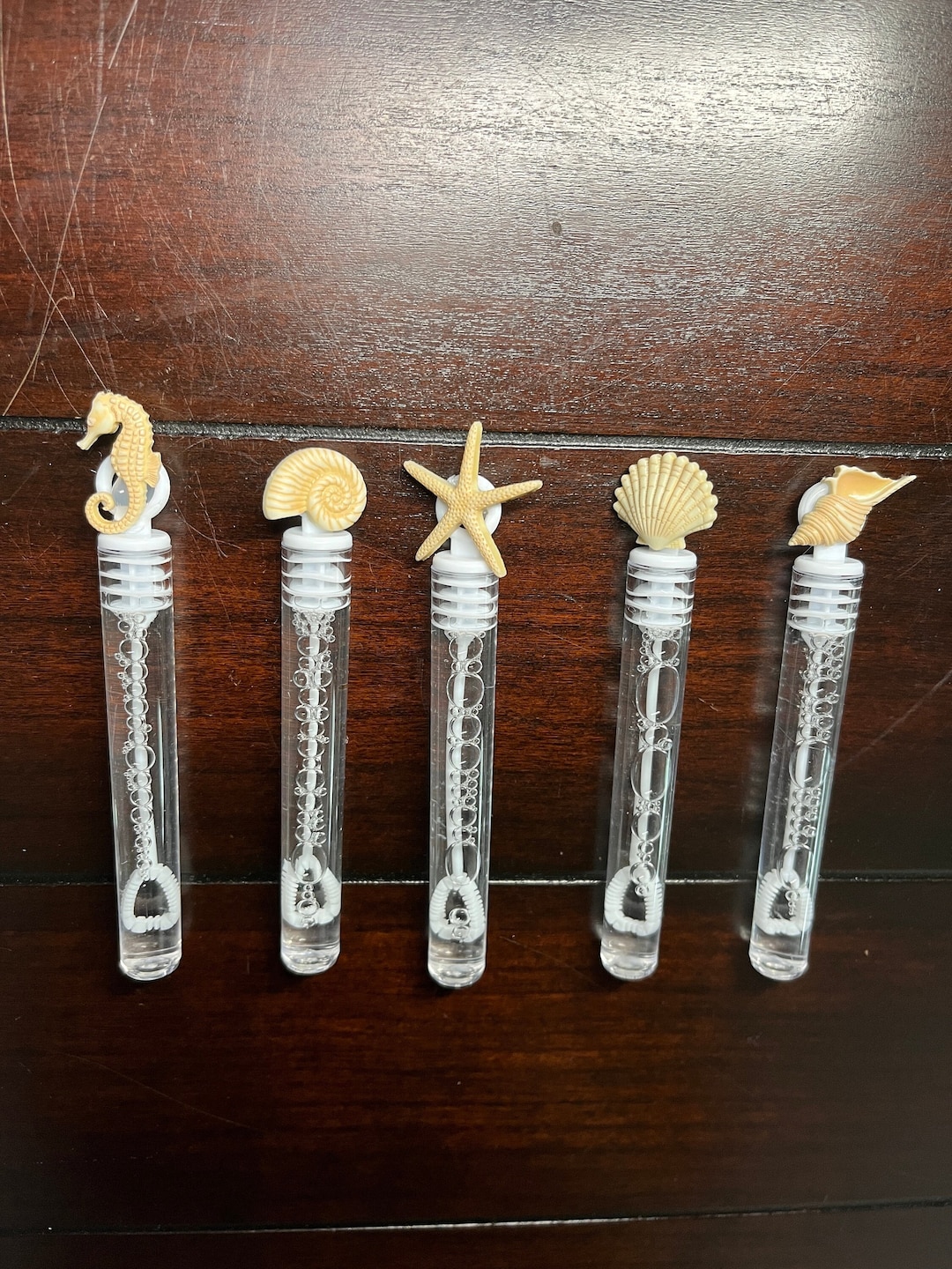 Conch Scallop Seashell Bubble Tube Favor Starfish Summer Beach Wedding ...