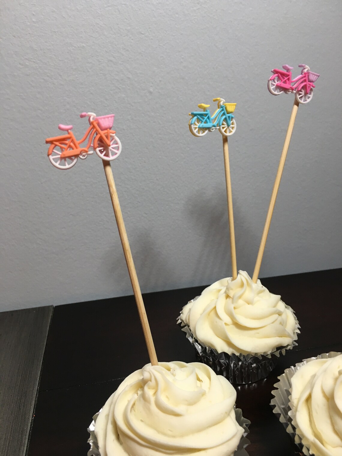 Bicycle Cupcake Toppers Bike Party Picks Unique Bike Lover - Etsy