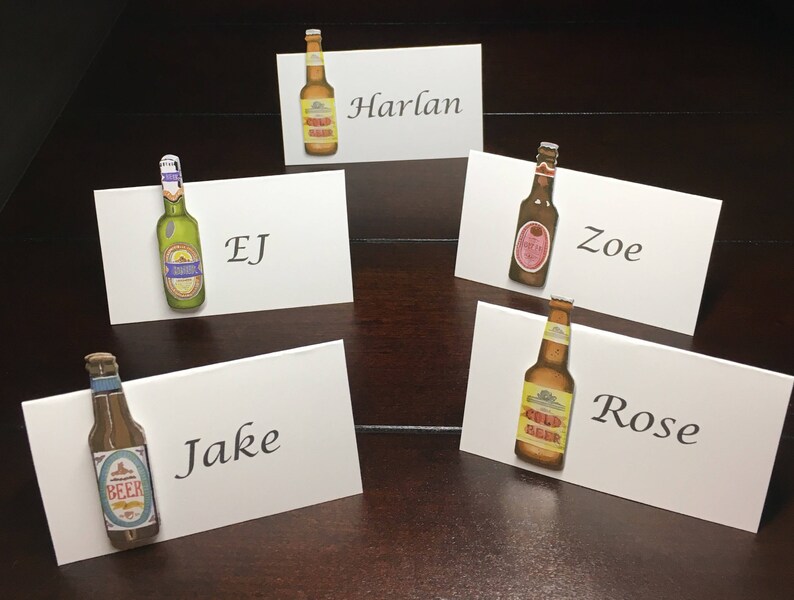 Beer Place Cards Beer Food Labels Seat Cards Manly - Etsy