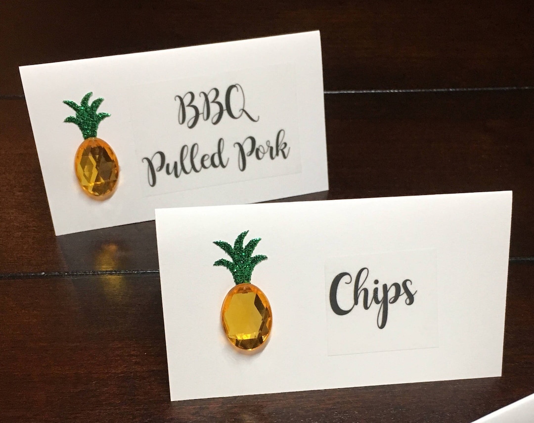 Pineapple Placecards, Tropical Place Cards, Seat Cards, Escort Cards ...