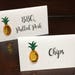 Pineapple Placecards, Tropical Place Cards, Seat Cards, Escort Cards ...