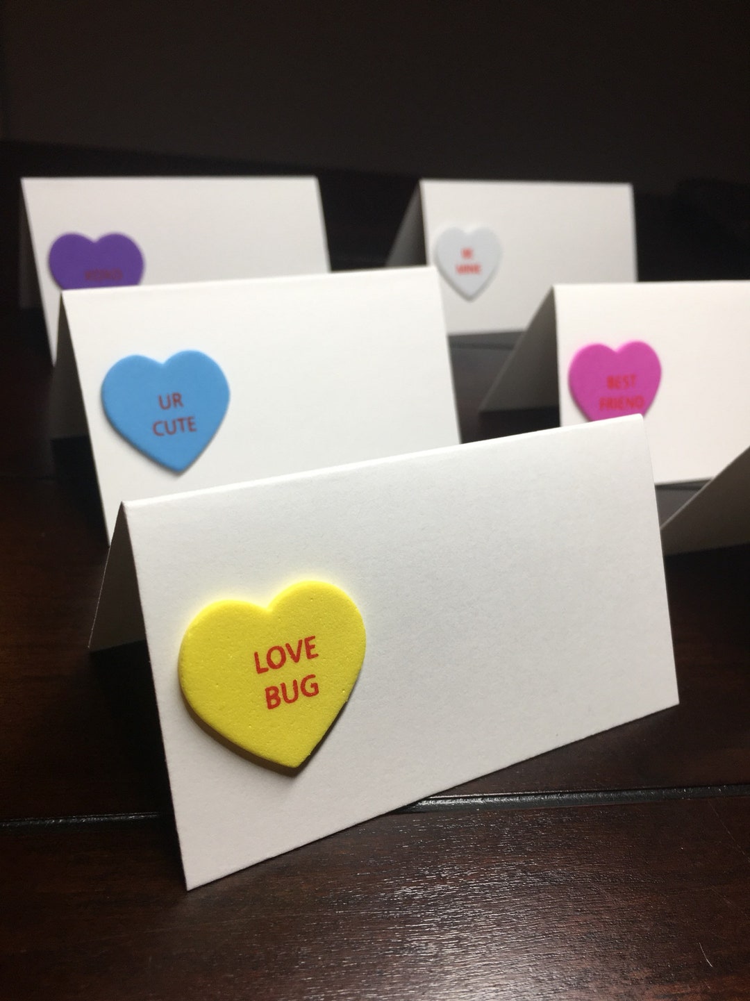 Valentine's Candy Hearts Place Cards, Valentines Conversation Heart ...