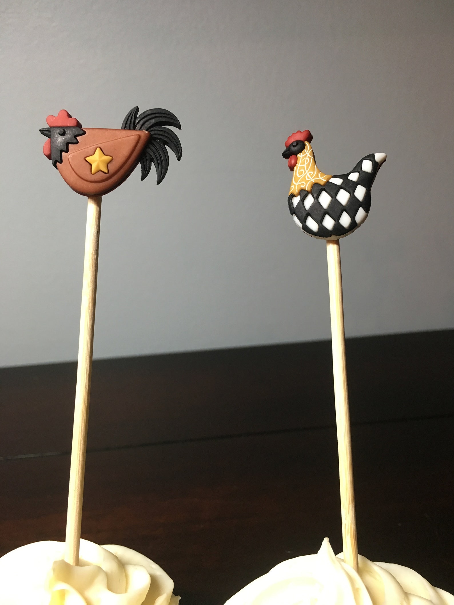 Roosters Cupcake Toppers Chicken Birthday Party Picks | Etsy