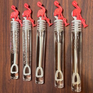 Flamingos Bubble Wand Tube Favor Cute Florida Pink Sparkly Flamingo ...