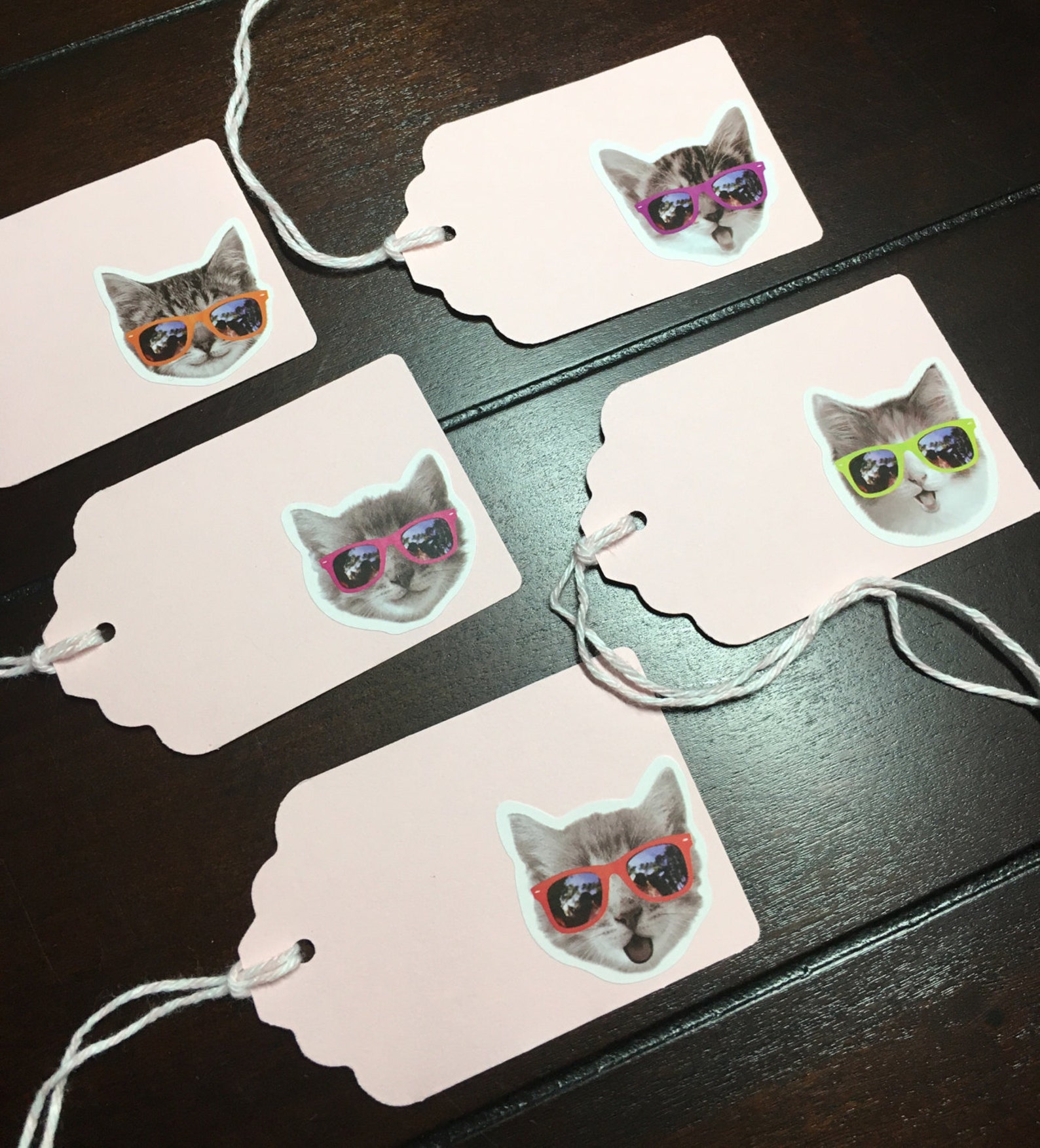 Cat Goodie Bag Tags Name Tags Kitten Favor Tags Cats in | Etsy