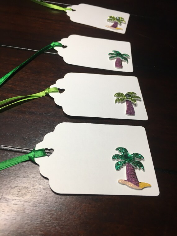 Palm tree tags Sparkly palm tree goodie bag tags favor tags | Etsy