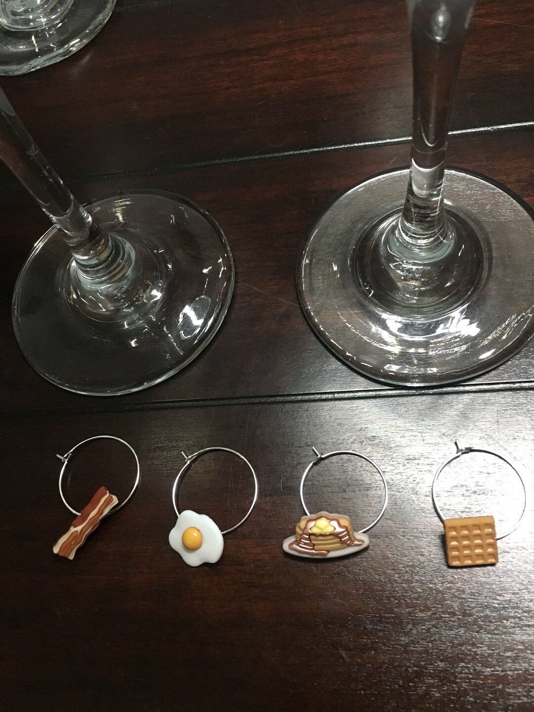 Breakfast Wine Charms, Brunch Wine Charms, Unique Bacon Lover Birthday ...