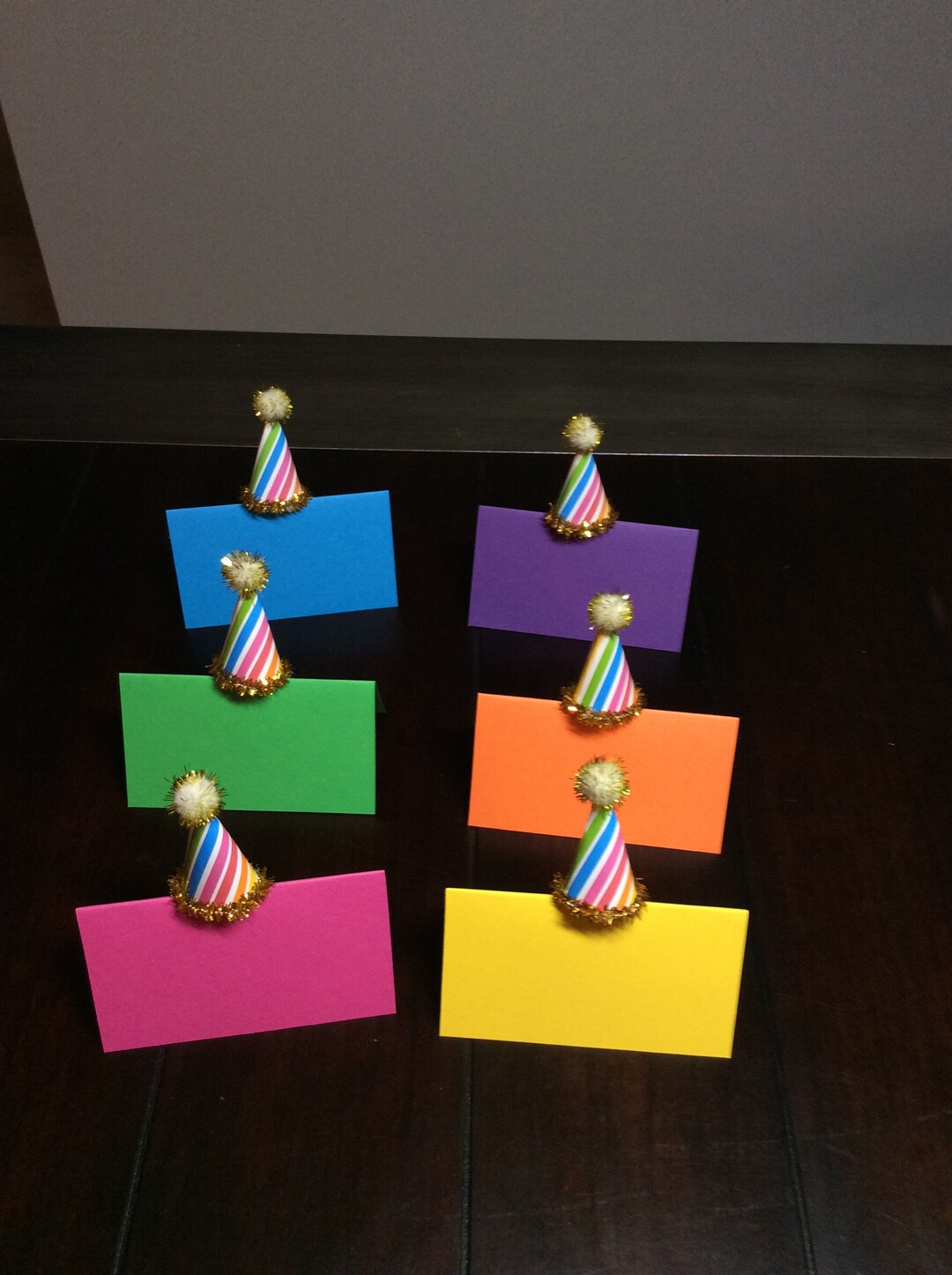 Party Hat Place Cards, Birthday Placecards, Birthday Seat Name Escort ...