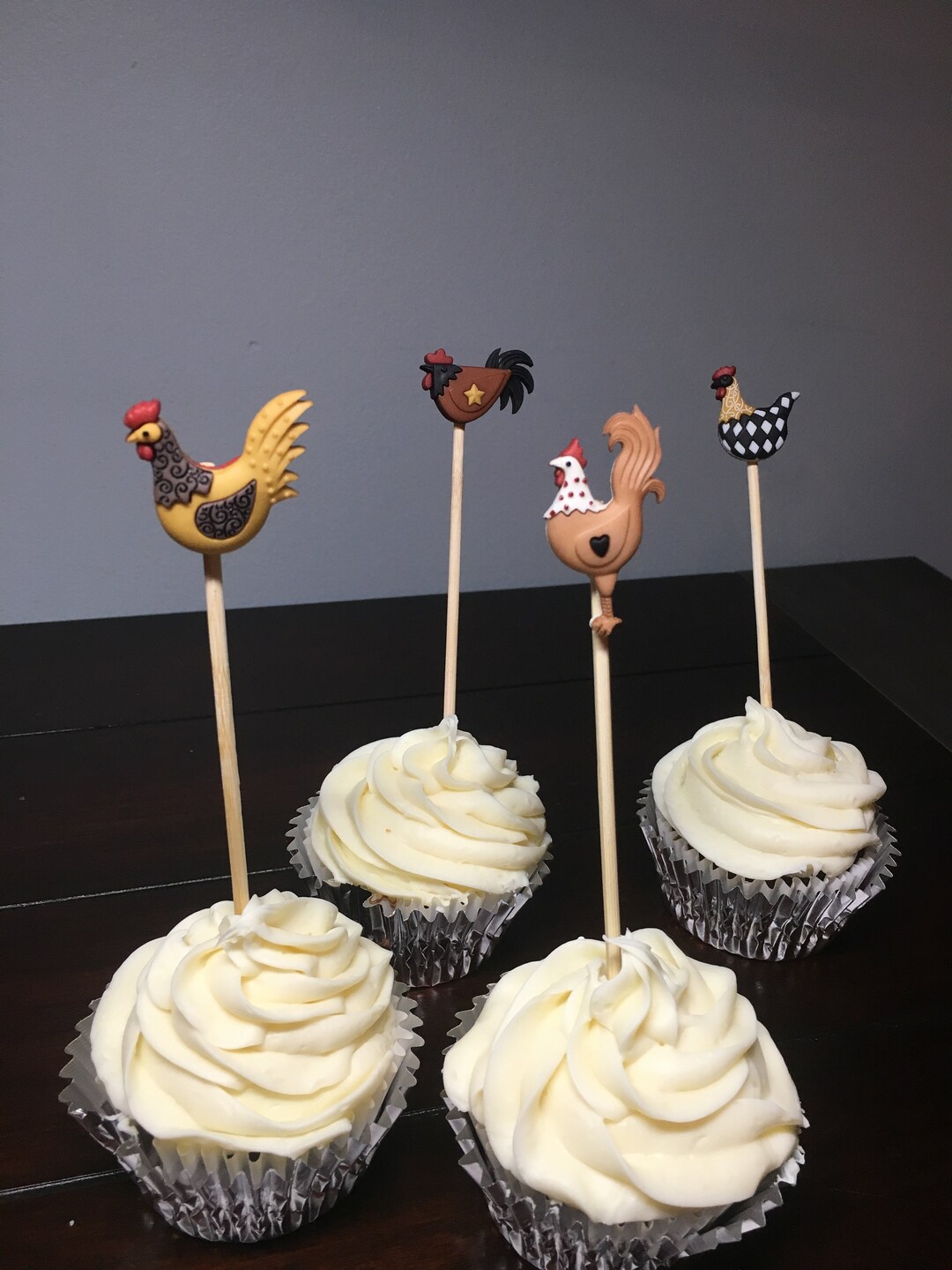Roosters Cupcake Toppers | Chicken Birthday Party Picks | Unique ...