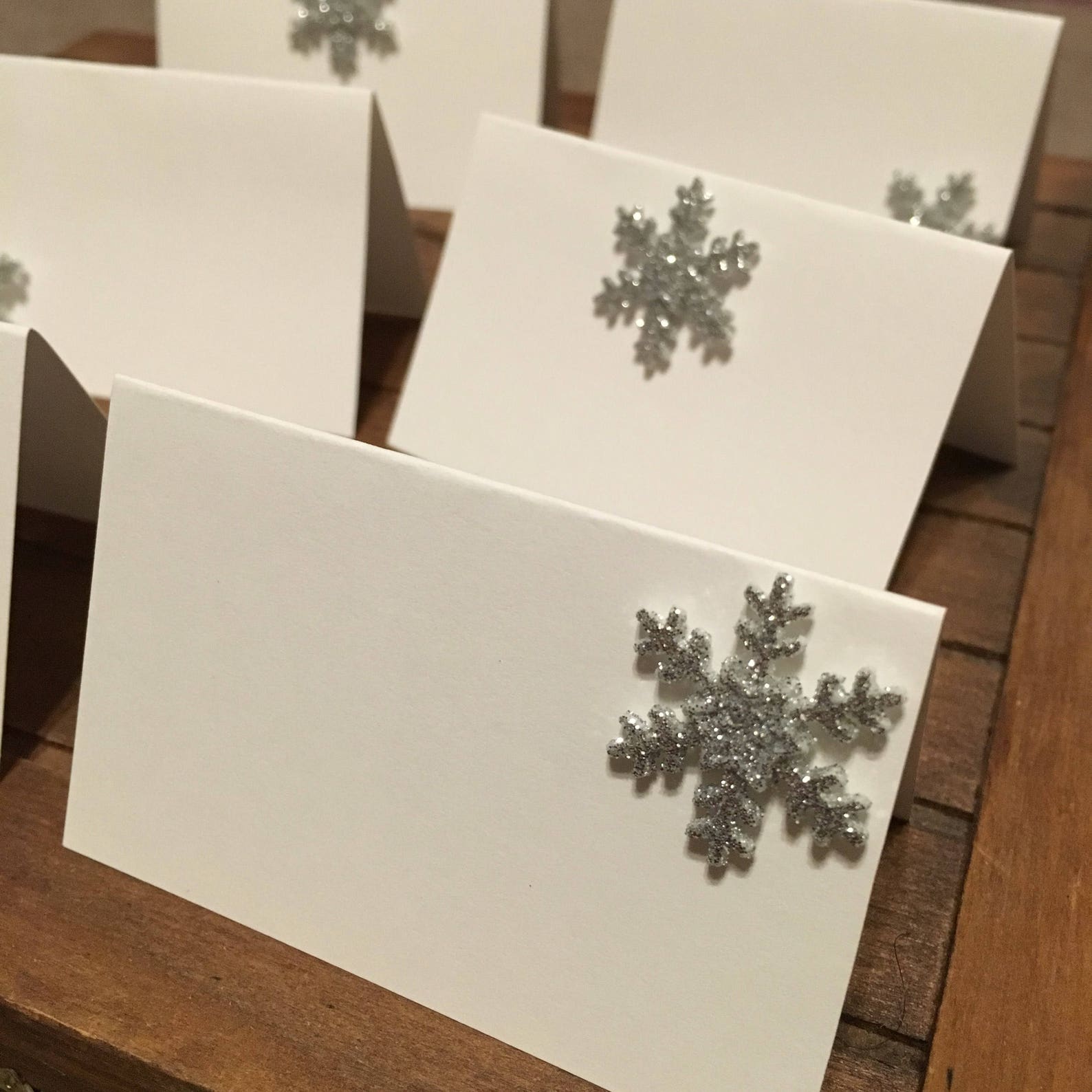 Snowflake Place Cards Winter Wedding Seat Cards Snow Flake | Etsy
