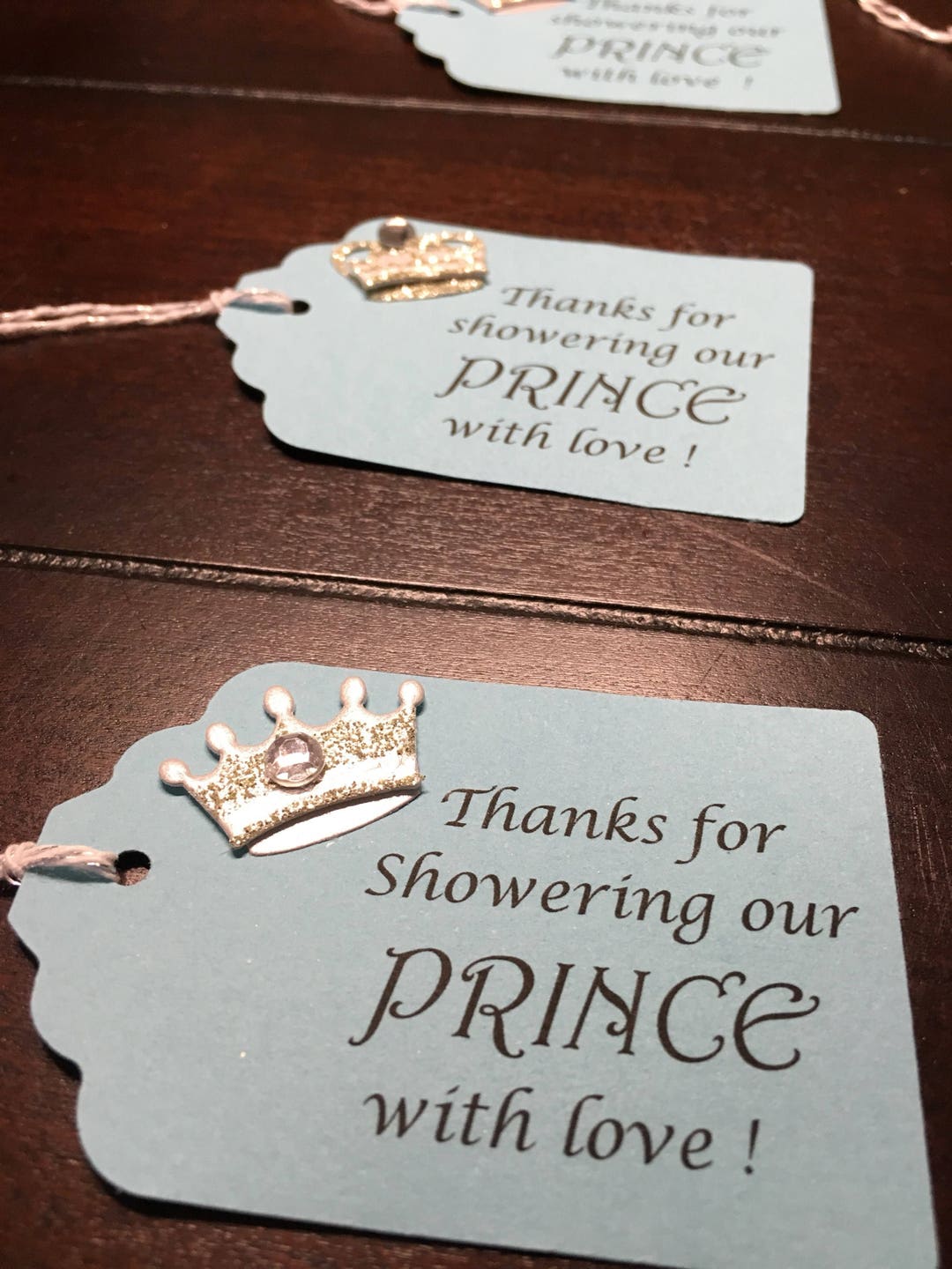 Prince Tags, Prince Baby Shower Tags, Silver Crown Tags, Thanks for ...