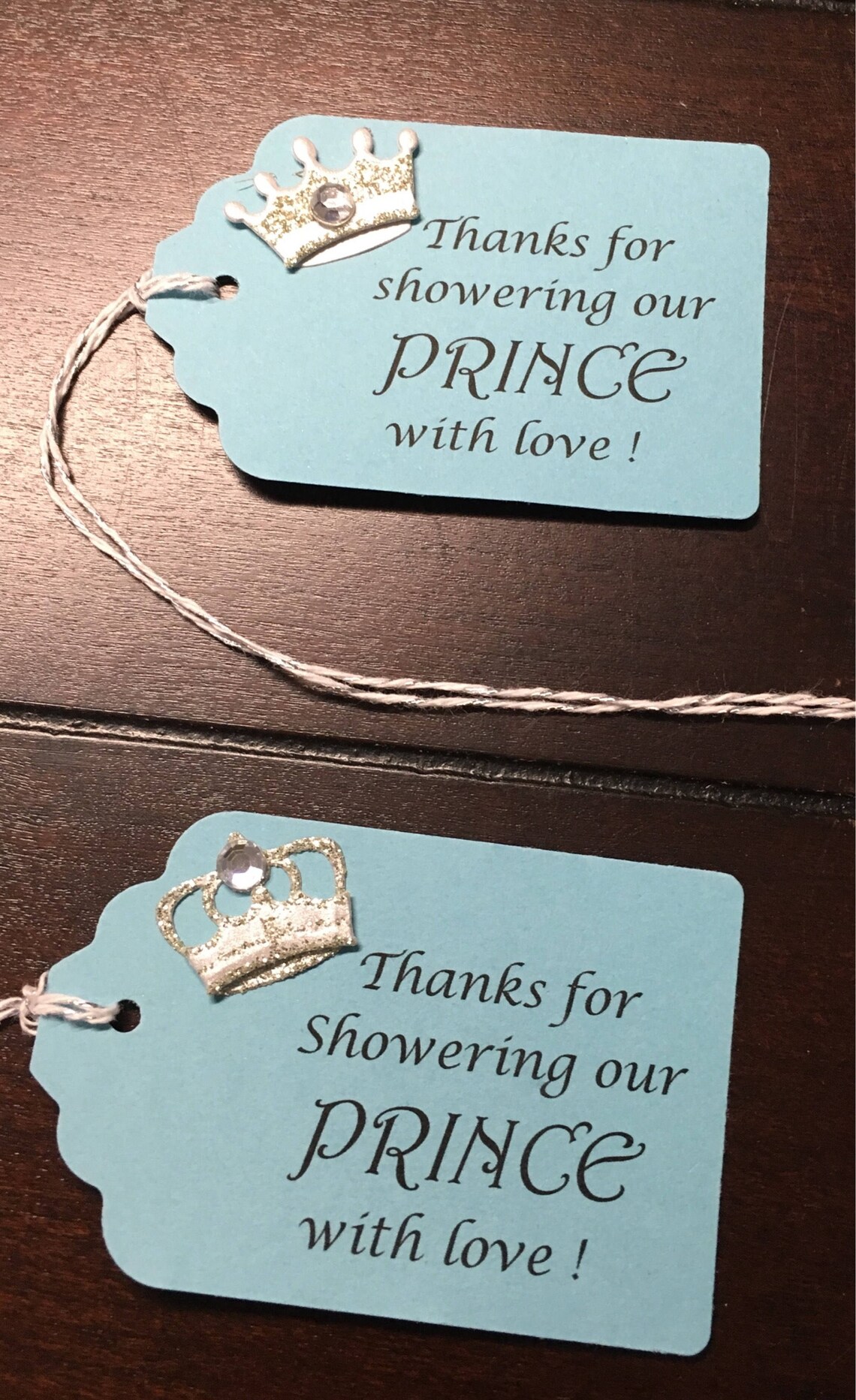 Prince Tags, Prince Baby Shower Tags, Silver Crown Tags, Thanks for ...