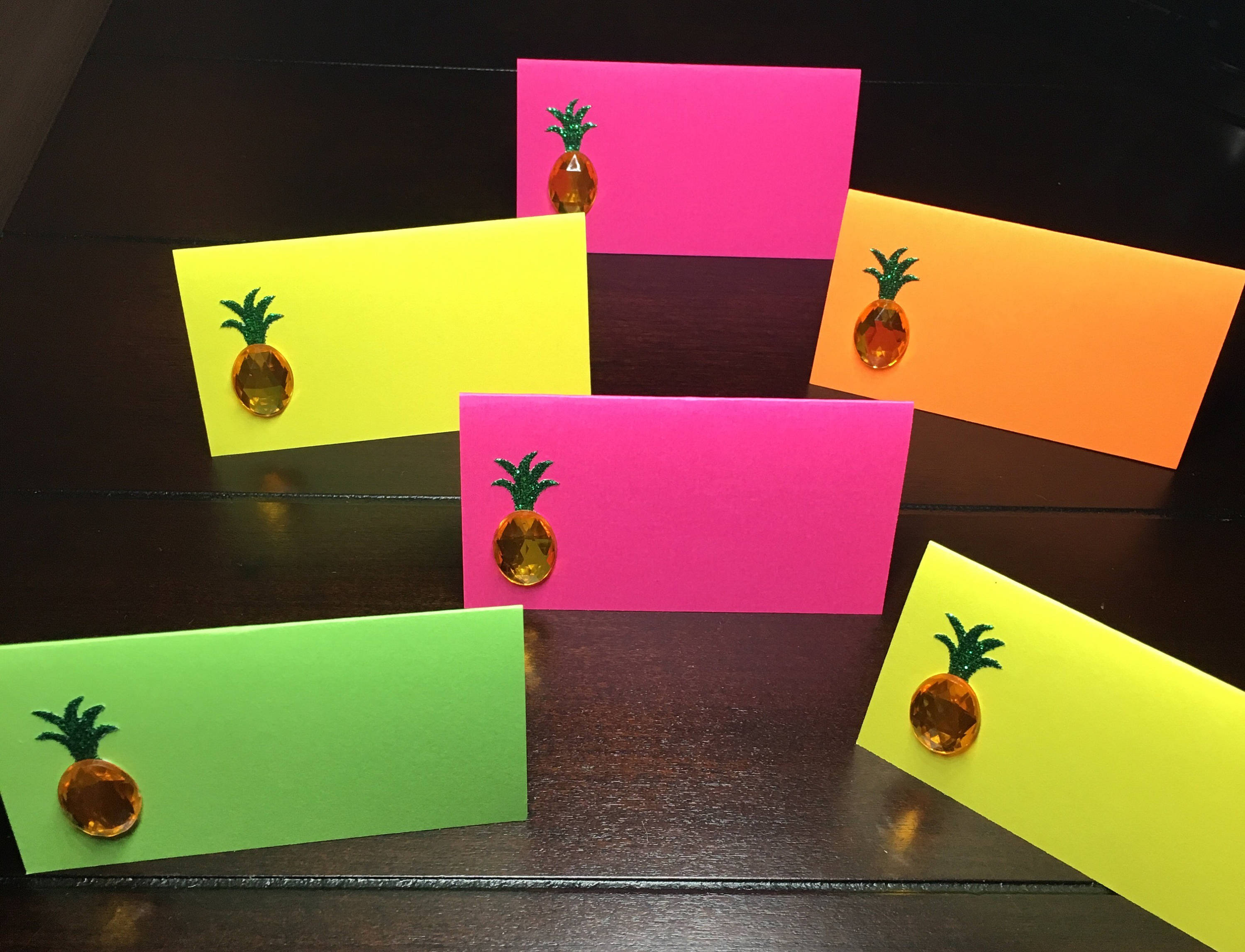 Pineapple Placecards, Tropical Place Cards, Seat Cards, Escort Cards ...